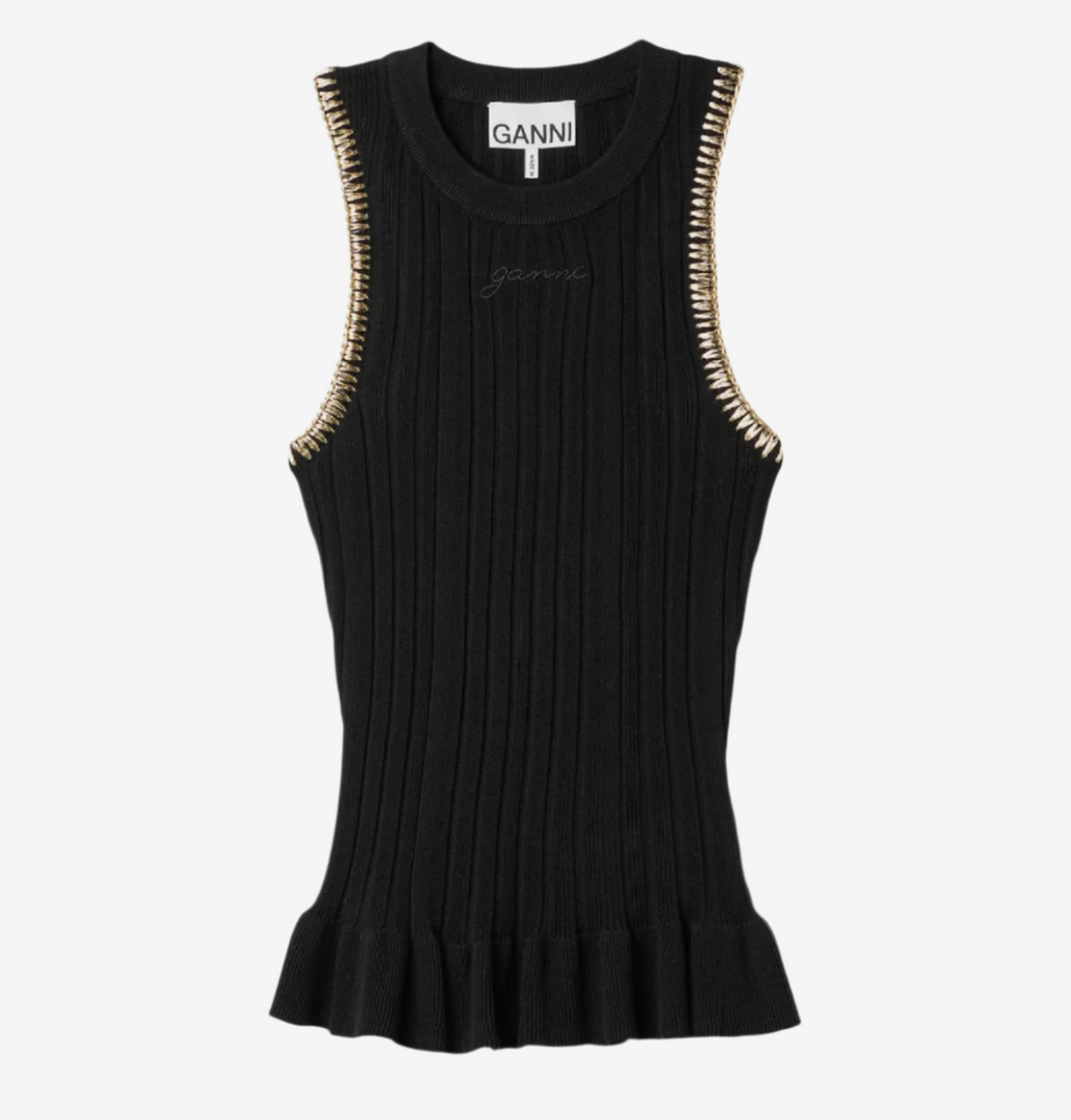 Ganni Light Viscose Rib Tank – Aria
